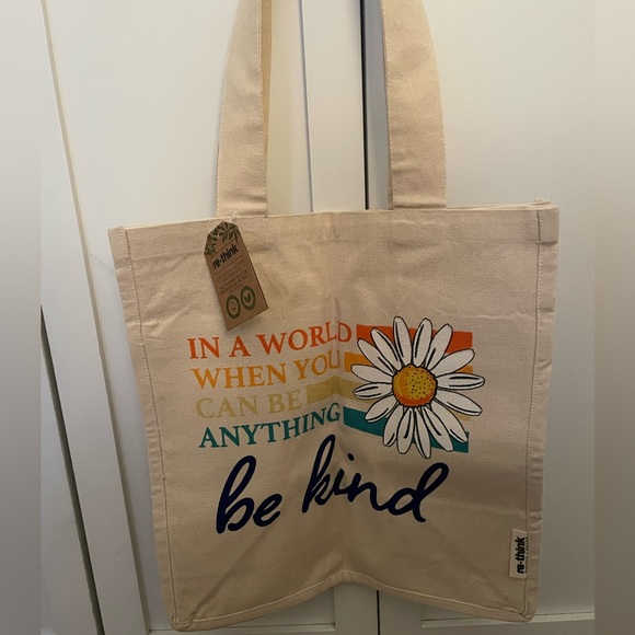 re-think | Bags | Canvas Tote Bag In A World Where You Can Be Anything ...
